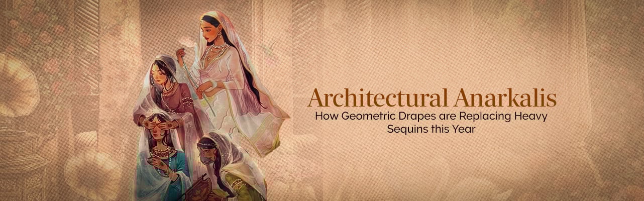 Architectural Anarkalis: How Geometric Drapes Are Replacing Heavy Sequins?